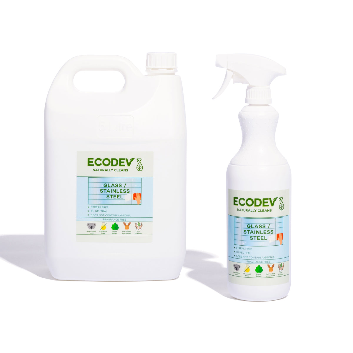 Glass & Stainless Steel Cleaner 5L + 1L – Ecodev